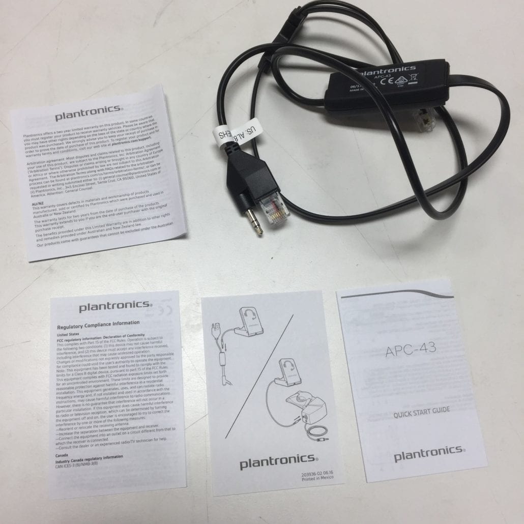 Plantronics EHS Cable APC-43 - Connect to Plantronics Headsets